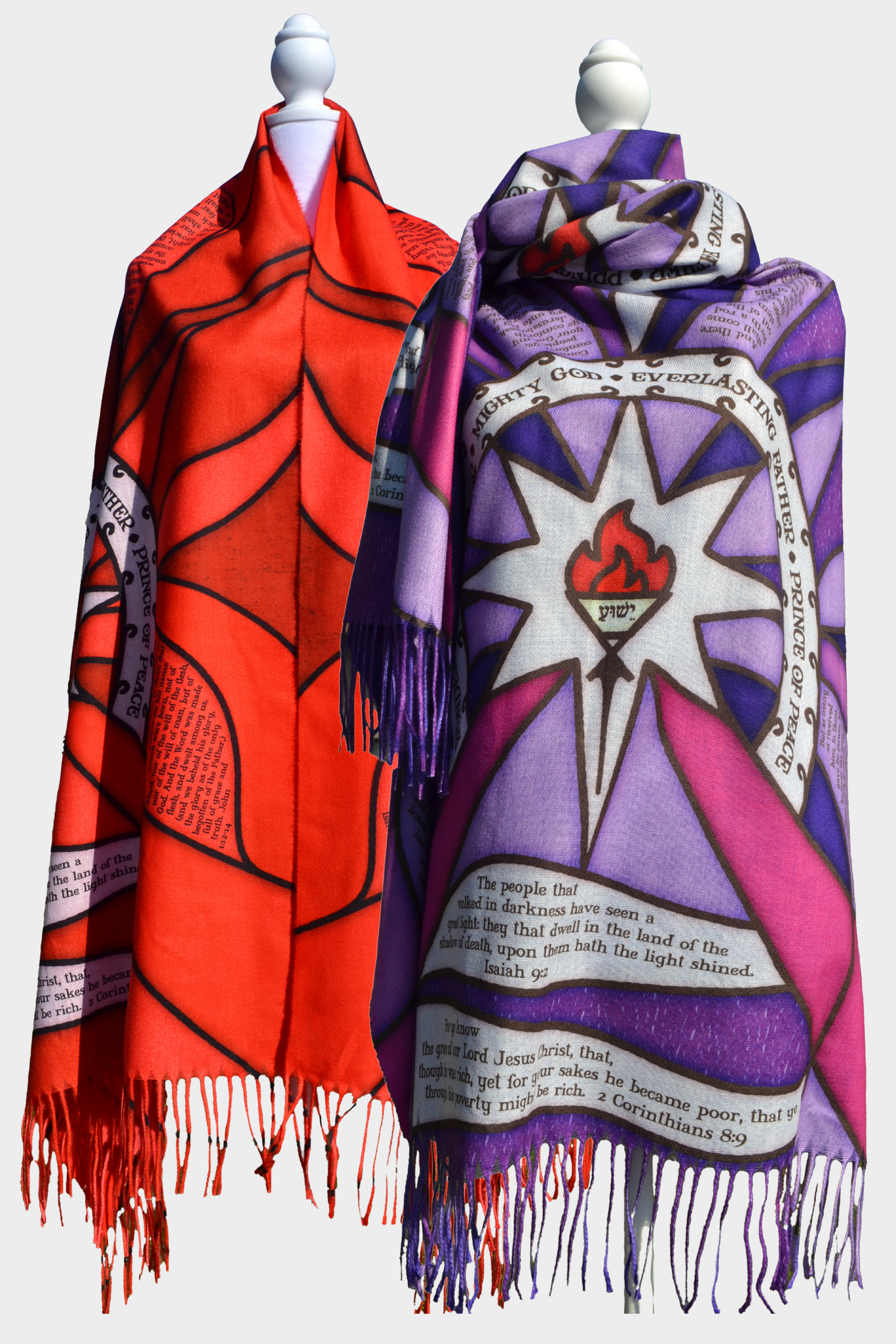 Advent Bible Verse Prayer Scarf | Christian Nativity Christmas Shawl